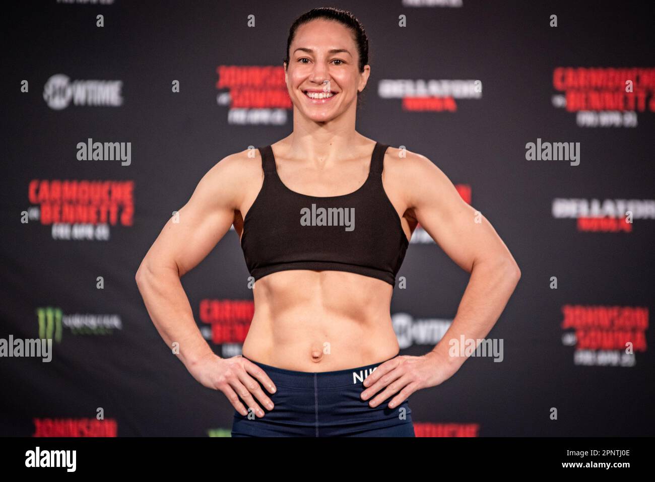 Honolulu, HI, Hawaii, USA. 20th Apr, 2023. Sara McMann weighs in at 145 ...