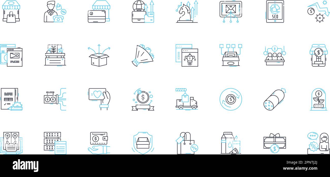 Online purchases linear icons set. Ecommerce, Shopping, Transactions ...