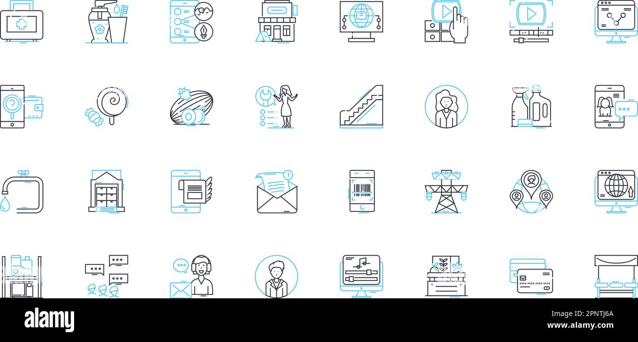 Technological aids linear icons set. Augmented, Virtual, Connected ... Technological aids linear icons set. Augmented, Virtual, Connected ...