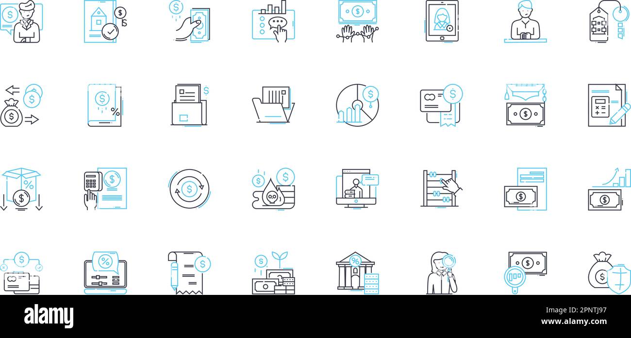 Risk assessment linear icons set. Probability, Consequence, Hazard ...