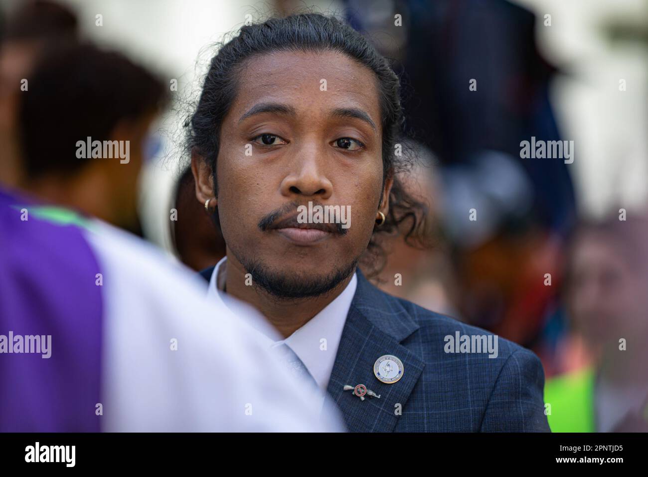 U.S. Rep ?Justin Jones (??D-Nashville?)? marches to the Tennessee State ...