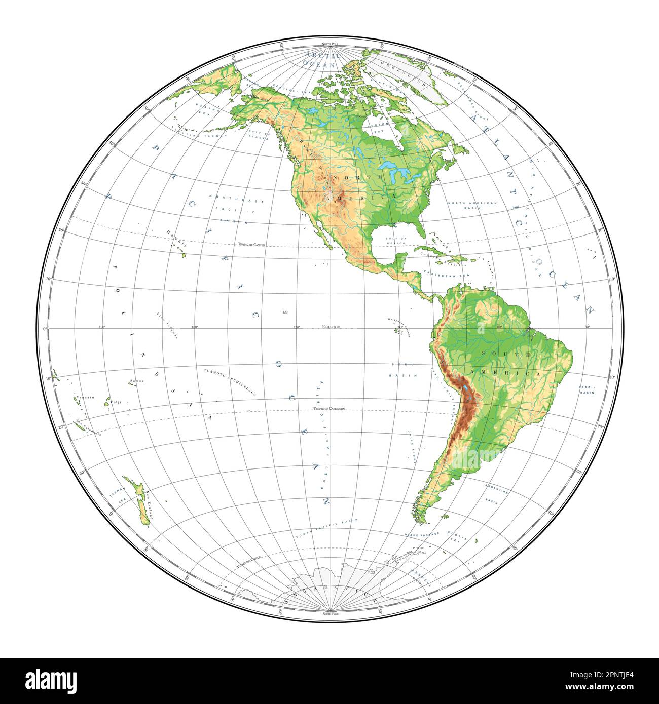Highly detailed physical World Map in globe shape of Earth. Nicolosi ...