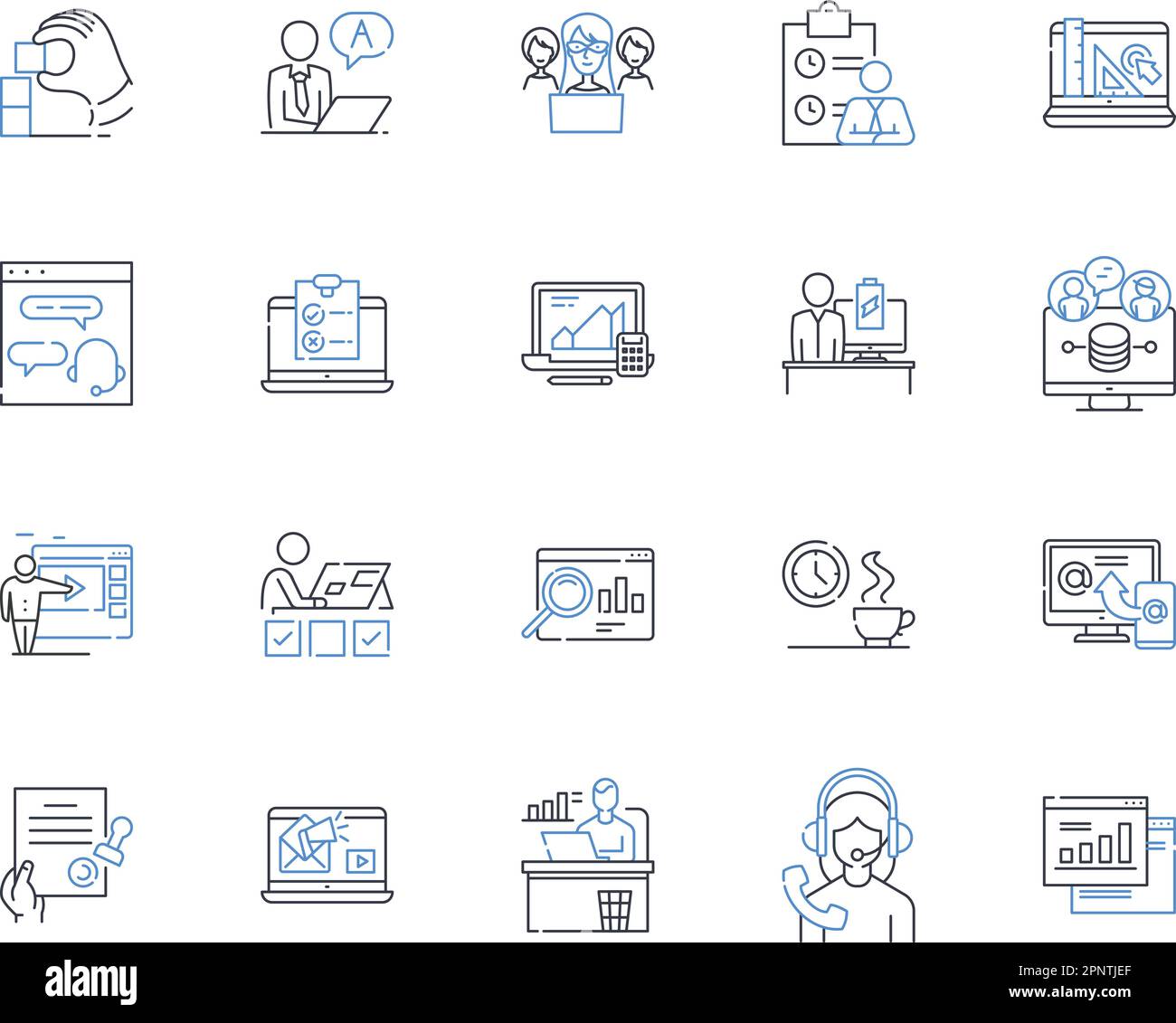 Collaboration And Teamwork Line Icons Collection Synergy Unity