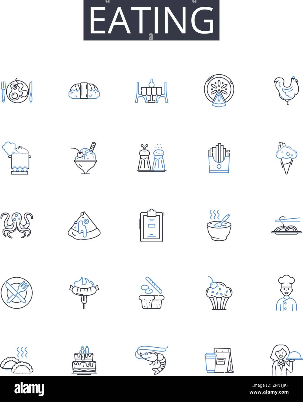 Eating line icons collection. Expansion, Diversification, Innovation ...