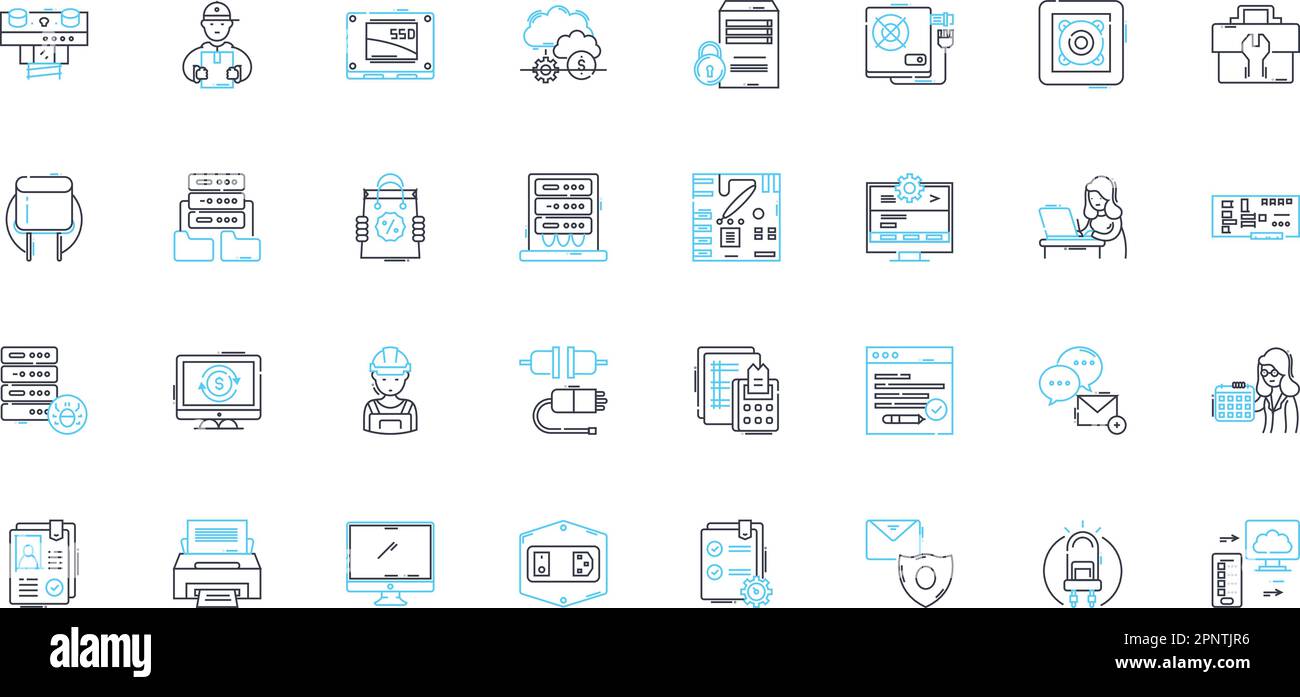 Nerk Communication Linear Icons Set Nerk Communication Connection Link Collaboration