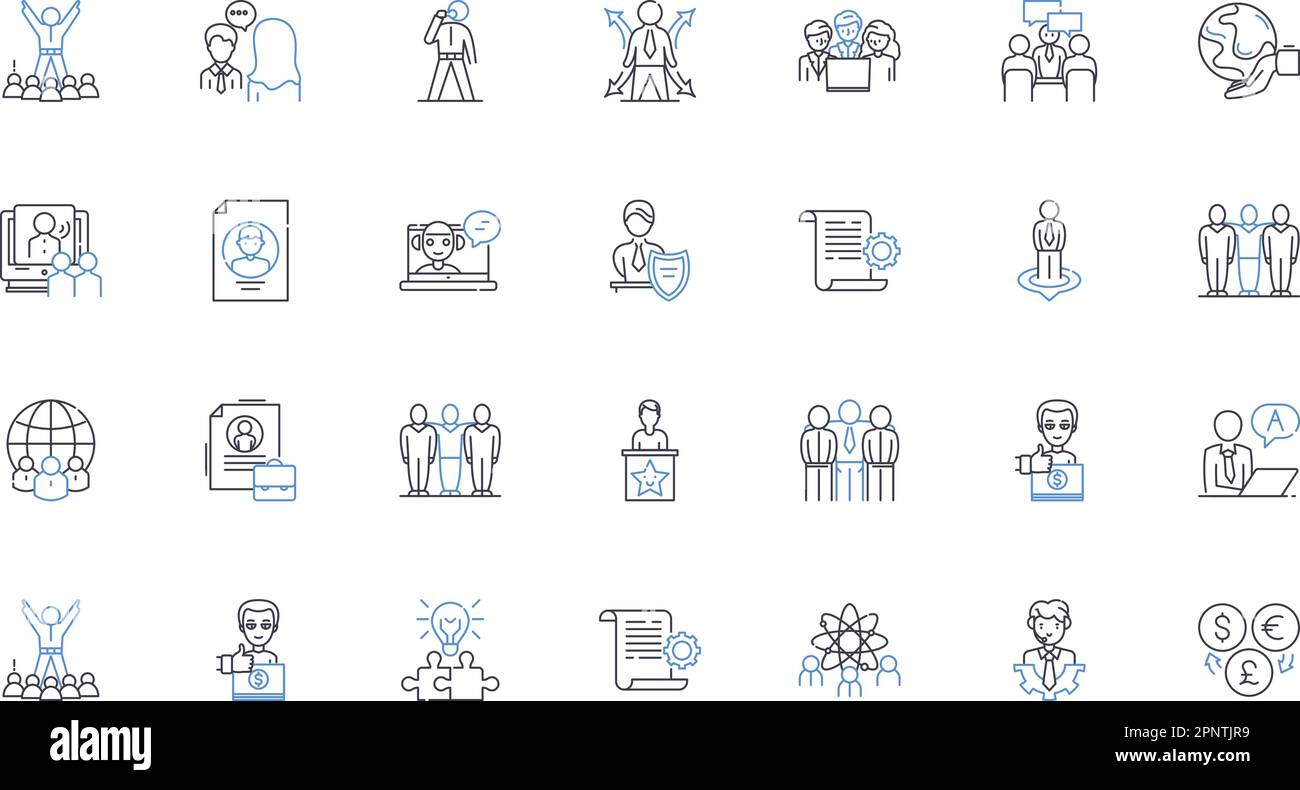 National interest line icons collection. patriotism, security ...