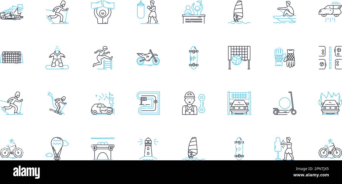 Physical activity culture linear icons set. Fitness, Health, Exercise ...