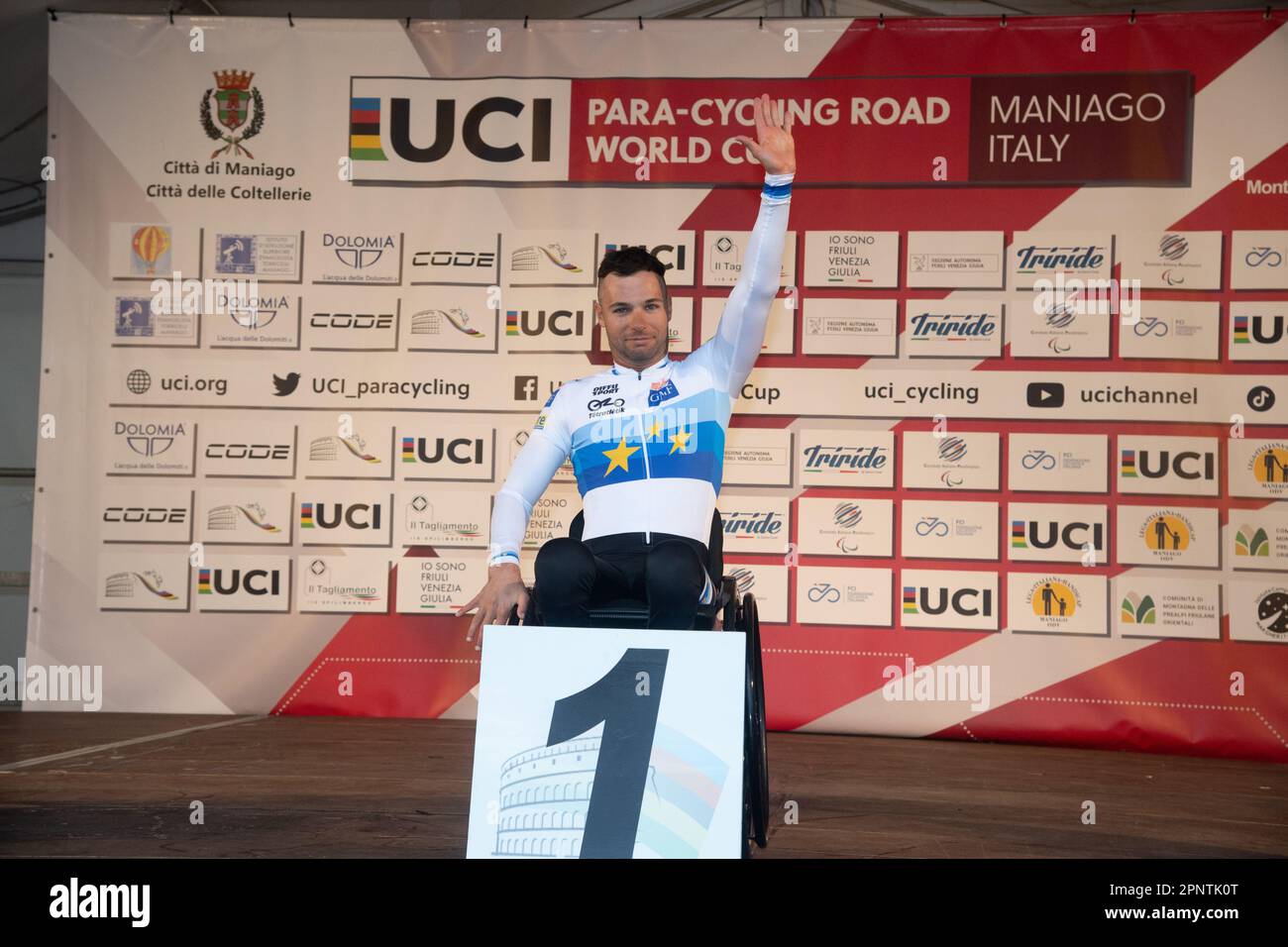 Florian Jouanny Of France On The Podium Winner Of The Mh3 Class Uci World Cup Individual Time