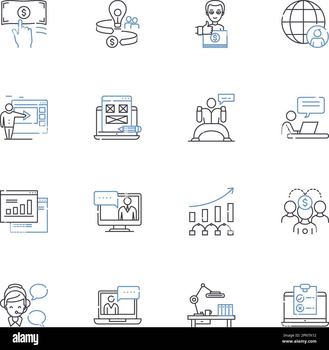 Show launch line icons collection. Premiere, Debut, Unveil, Release, Launch, Opening, Kick-off ...