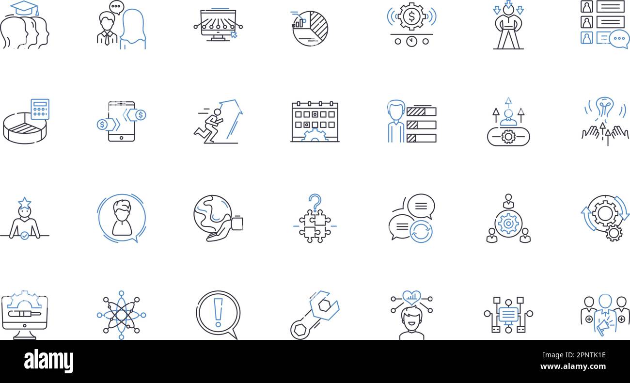 Knowledge acquisition line icons collection. Learning, Cognition, Understanding, Insight ...