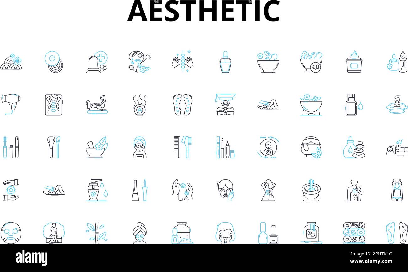 Aesthetic linear icons set. Beauty, Art, Design, Style, Visual, Harmony ...