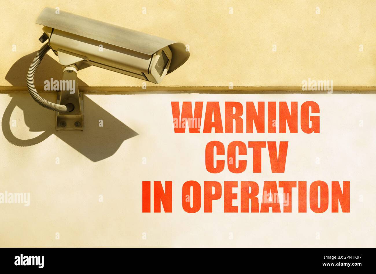 Video surveillance and security. A CCTV camera is installed on the wall ...