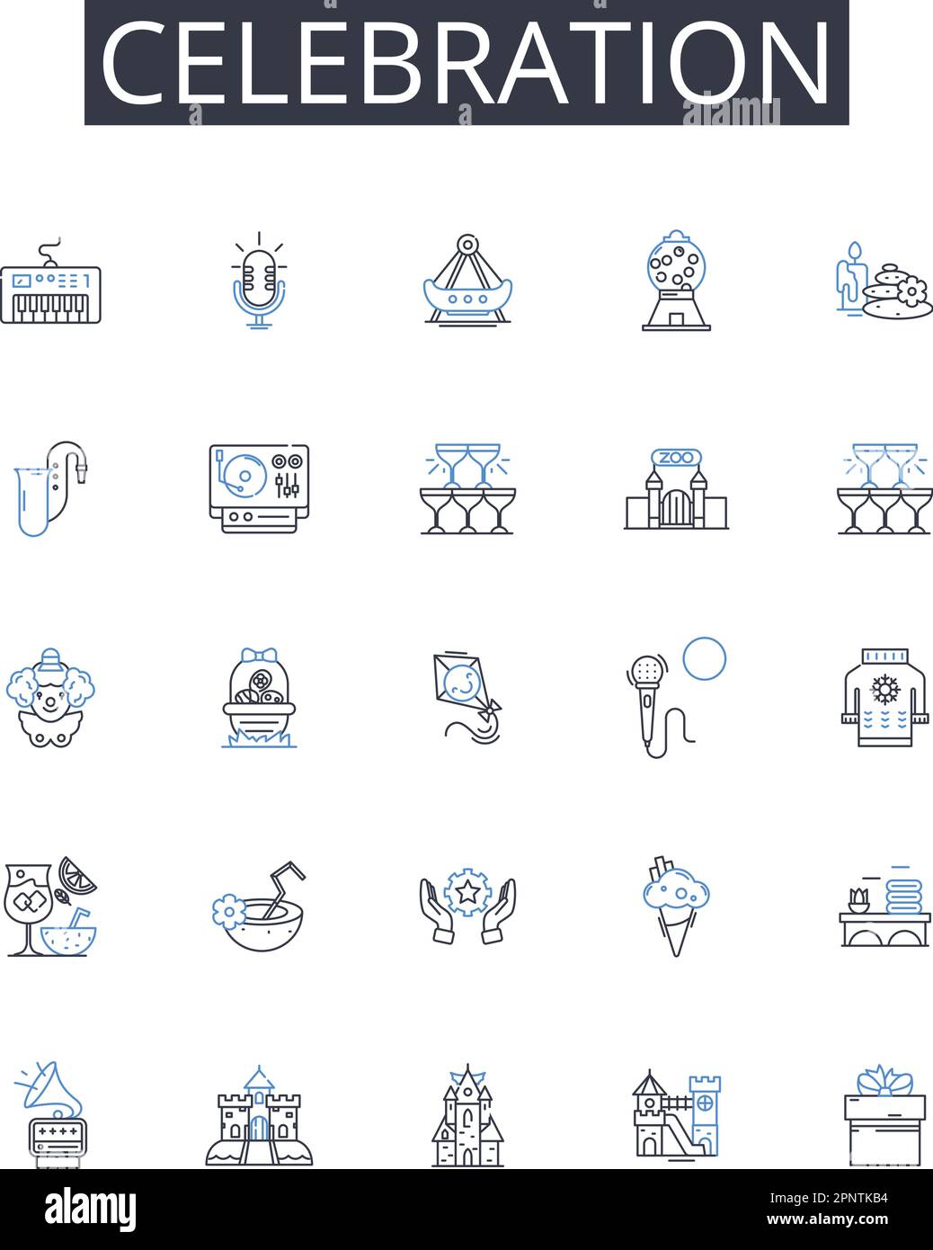 Celebration line icons collection. Threshold, Allowance, Cap ...