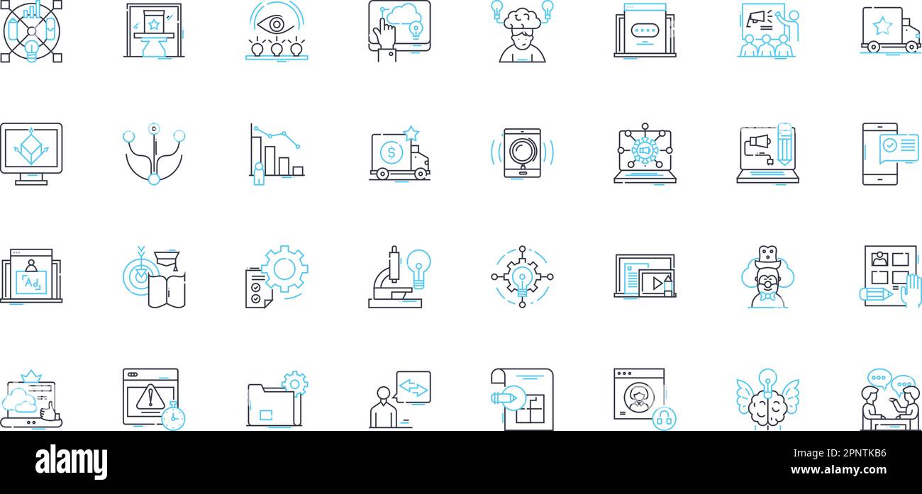 Neural shots linear icons set. Brain, Neurons, Nerve, Cognition ...