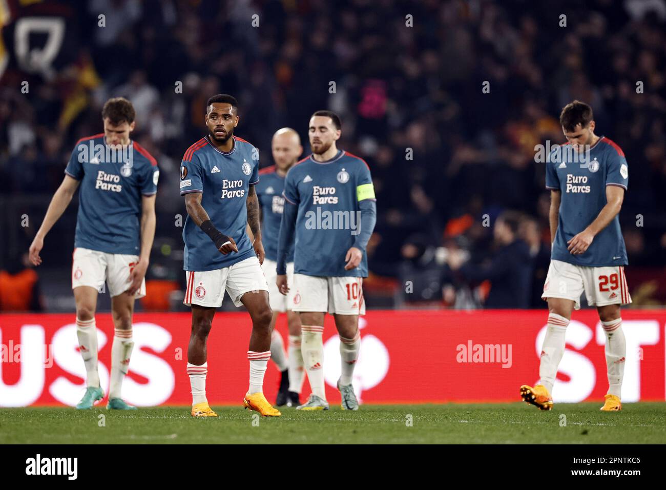 Rome, Italy. April 20, 2023. (lr) Mats Wieffer of Feyenoord, Danilo of ...