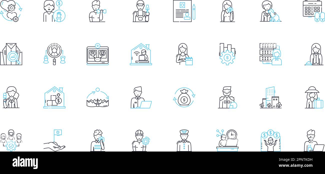 Vocation Calling linear icons set. Purpose, Passion, Fulfillment ...