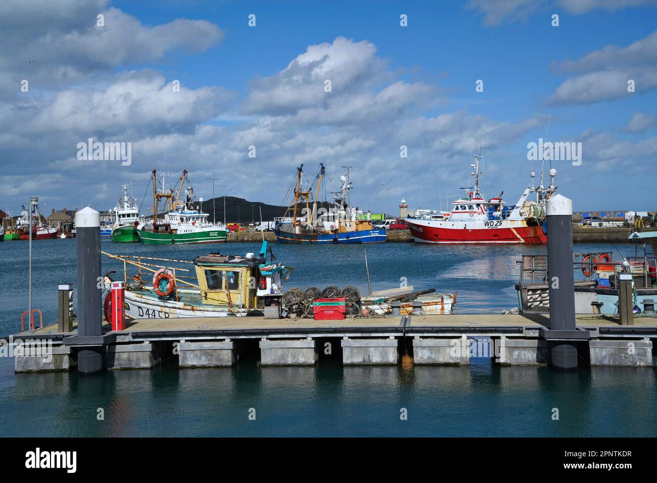 Harbor with colorful fishing boats Stock Photo - Alamy