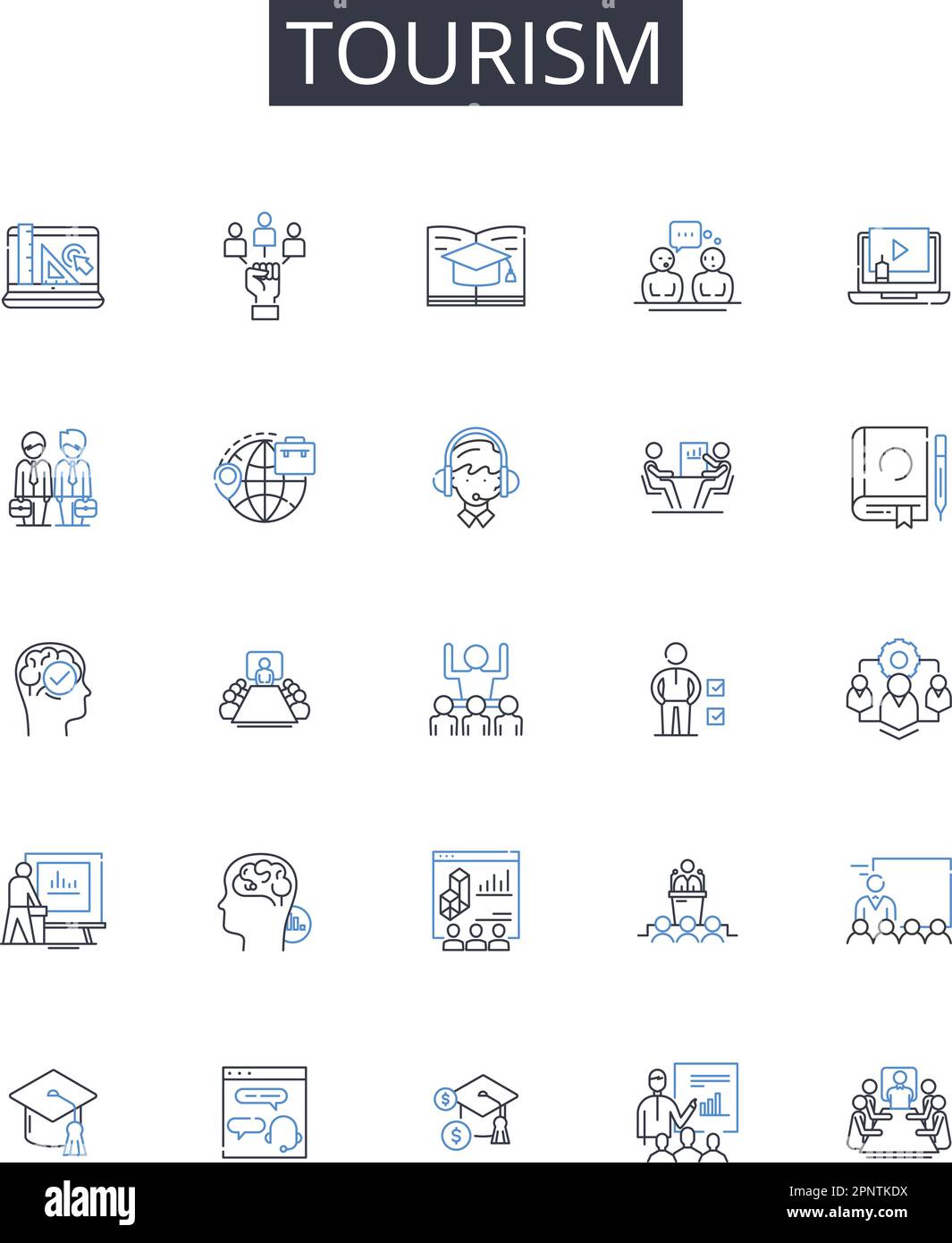 Tourism line icons collection. Travel Industry, Vacation Business ...