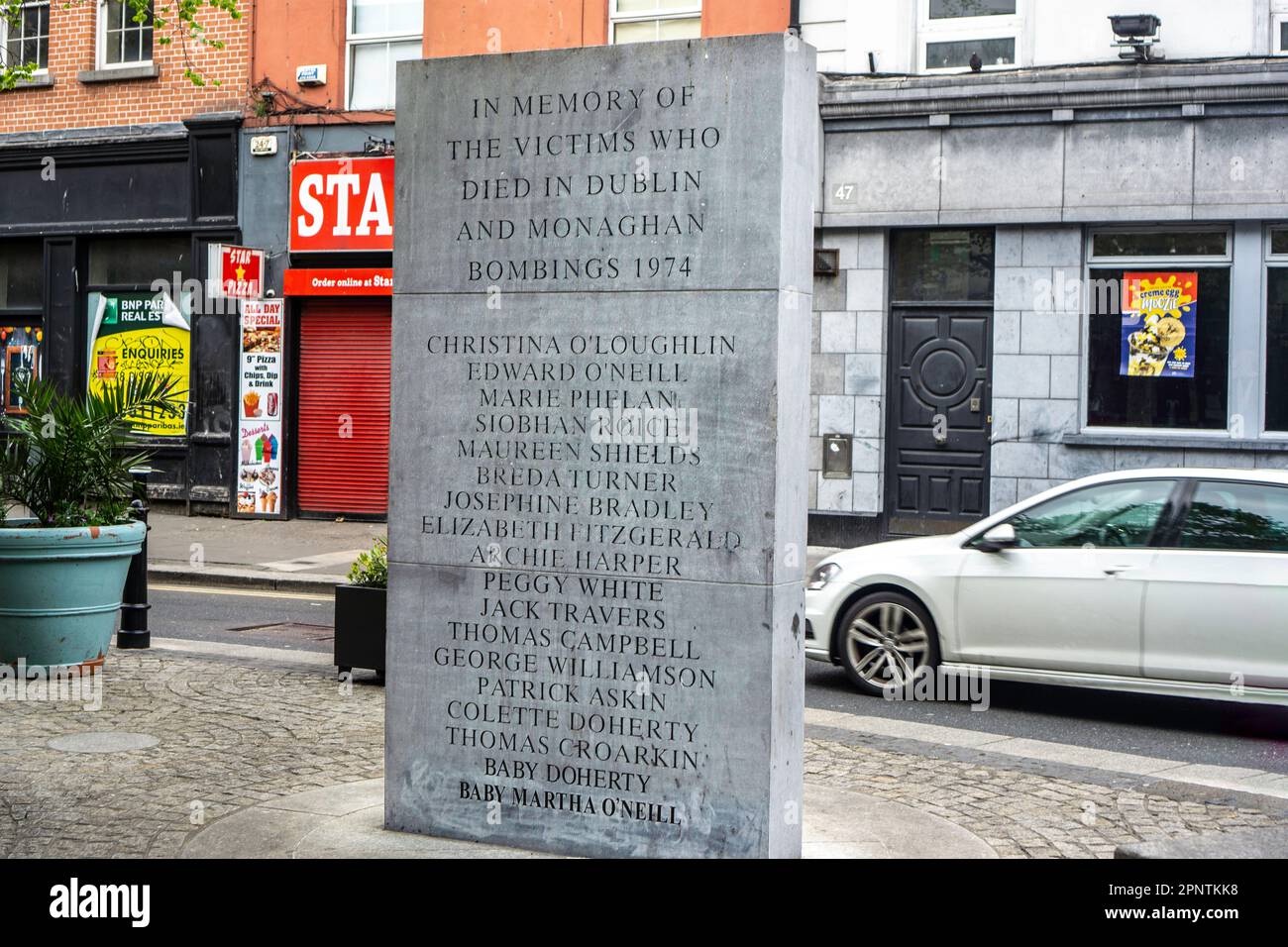 A memorial to some of the victims of the 1974 bomb blasts in Dublin and ...
