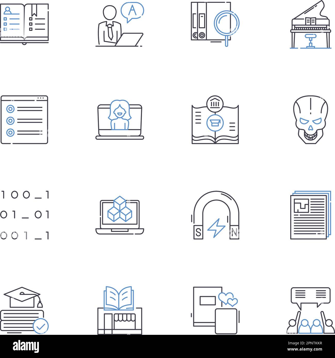 Problem-solving-troubleshooting line icons collection. Analyze ...