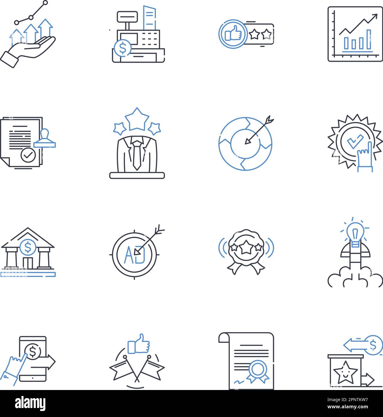 Collaborated Authority Line Icons Collection Partnership Cohesion Alliance Synergy
