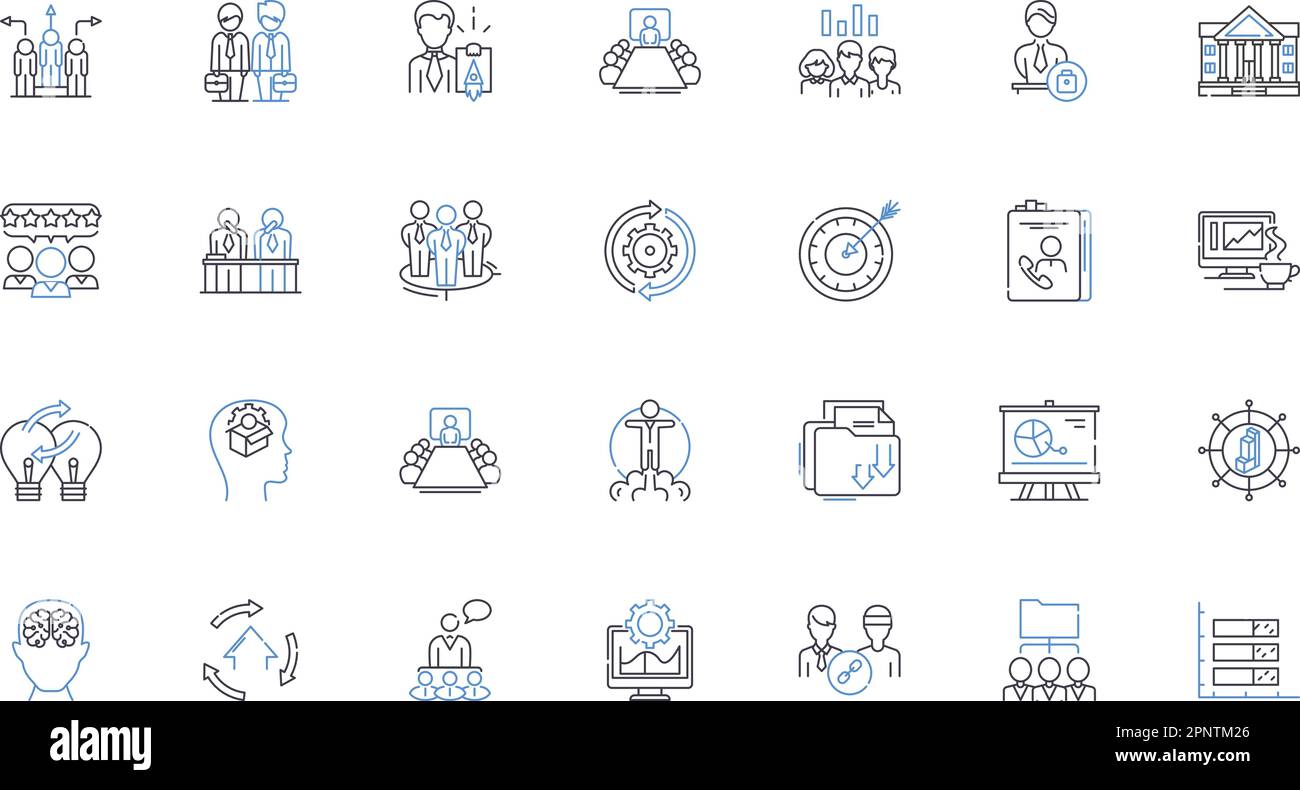 Senior Staff line icons collection. Leadership, Experience, Knowledge ...