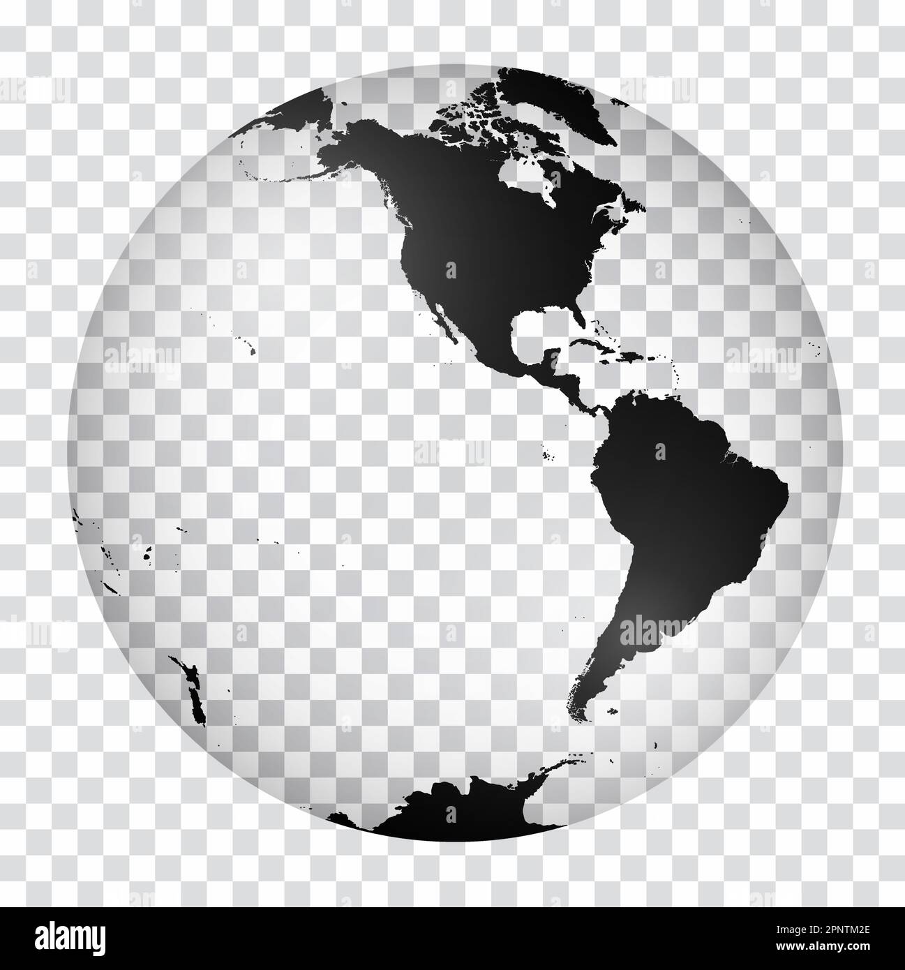 Transparent World Map in globe shape of Earth. Nicolosi globular ...