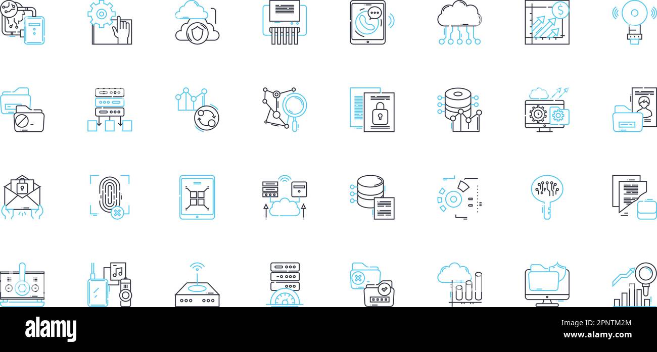 Social portfolio linear icons set. Connections, Sharing, Nerking ...