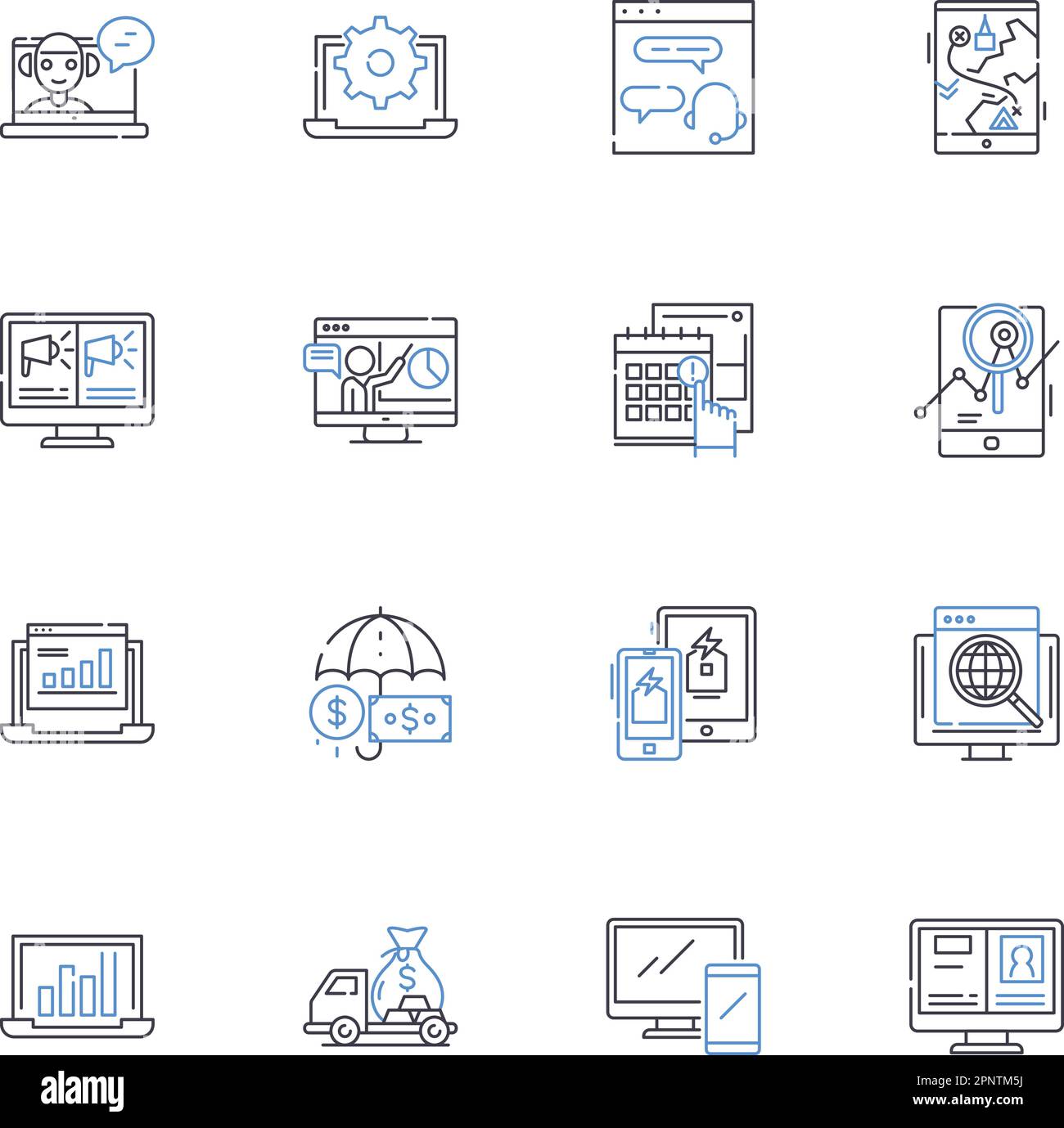 Internet retailer line icons collection. E-commerce, Online, Shopping ...