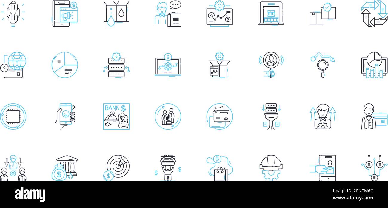 Revenue profits linear icons set. Growth, Sales, Income, Earnings ...
