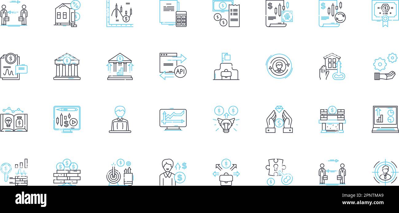 shares linear icons set. Stocks, Equity, Market, Trading, Investment ...
