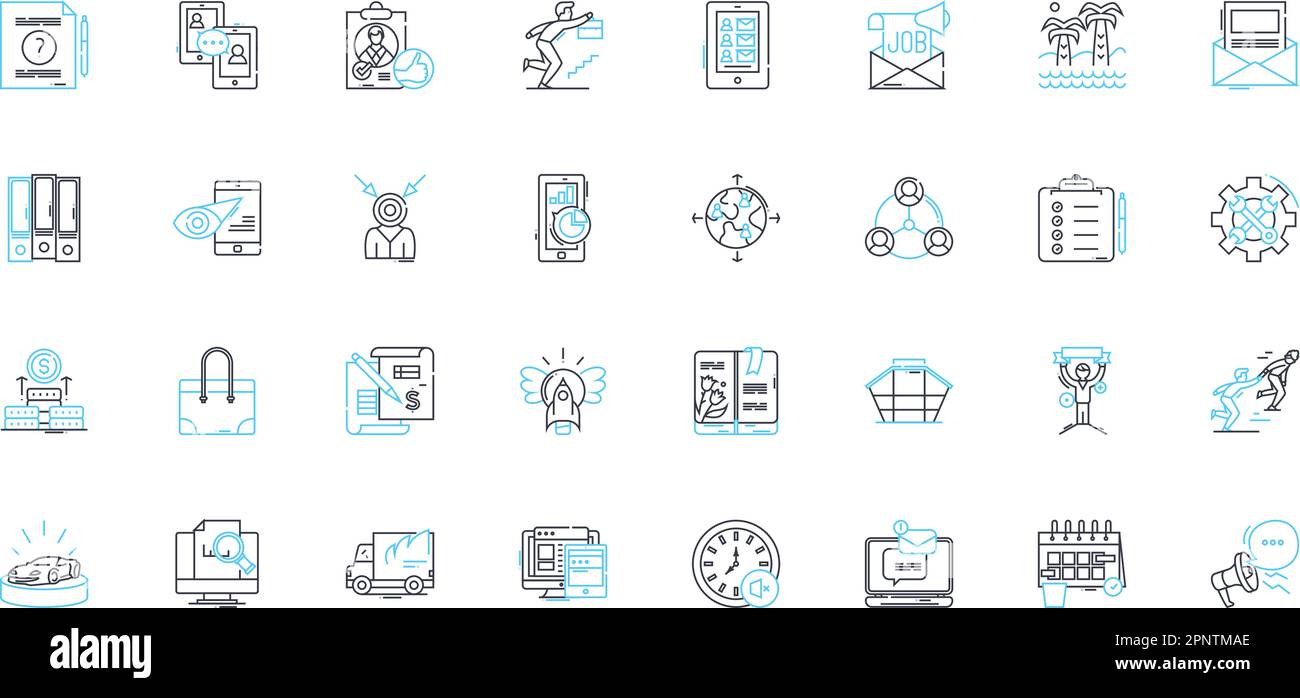 Shopping center linear icons set. Mall, Retail, Storefront, Boutiques ...