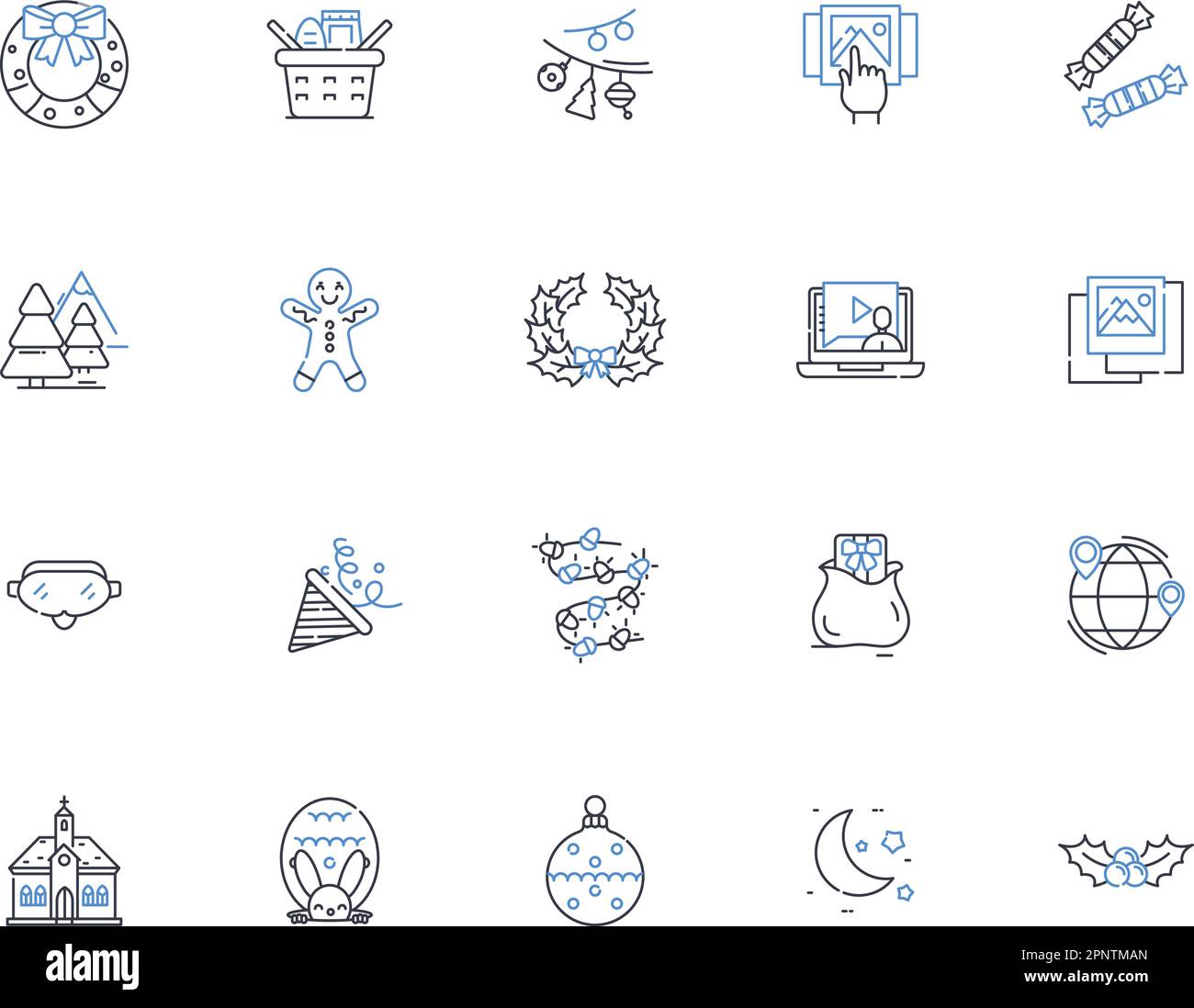 Wintry line icons collection. Snowy, Frosty, Glacial, Chill, Icy ...