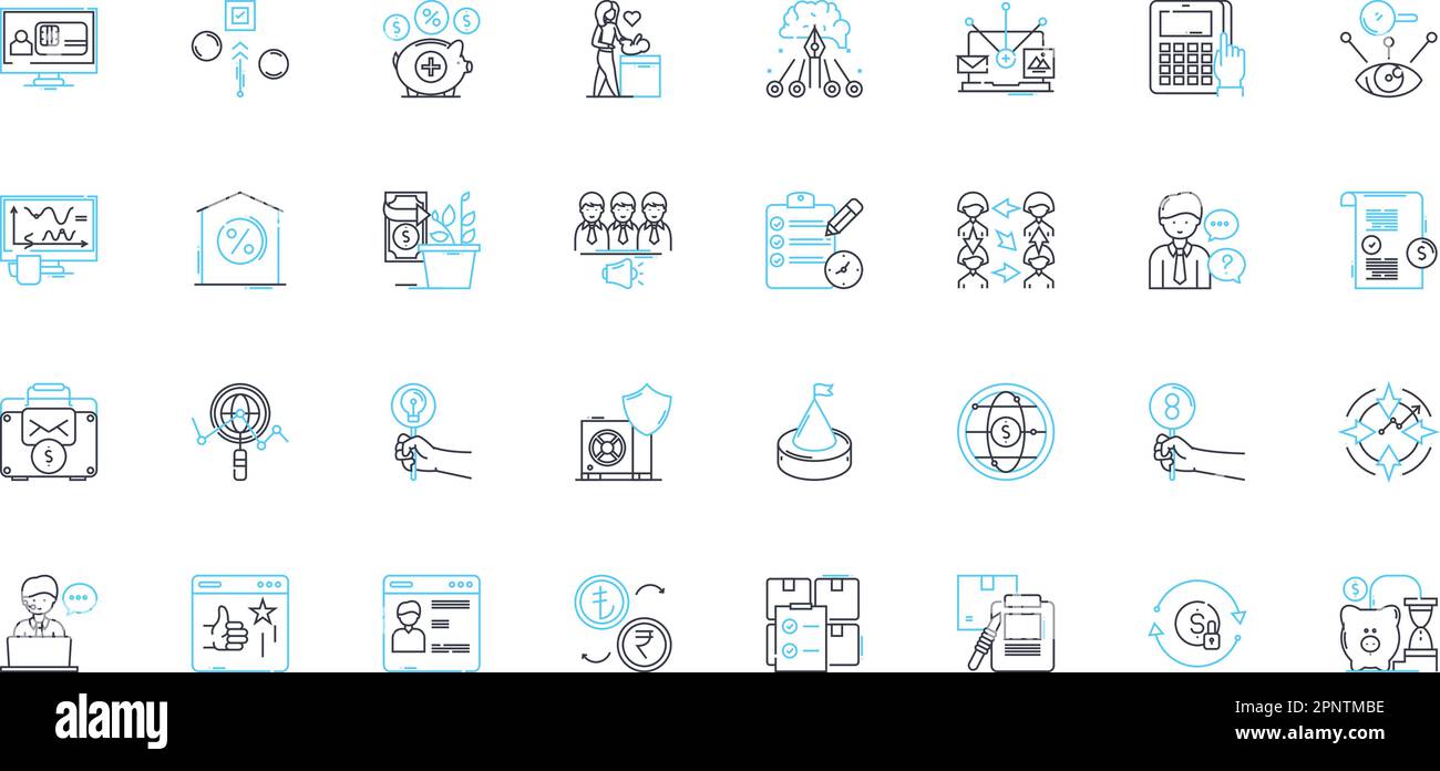 Tax law linear icons set. Deductions, Exemptions, Credits, Income ...