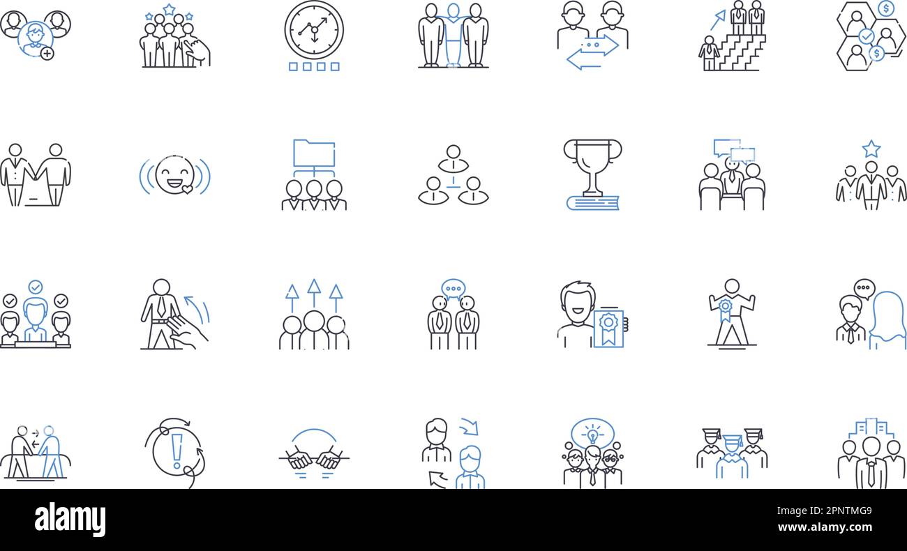Corporate crew line icons collection. Teamwork, Collaboration ...