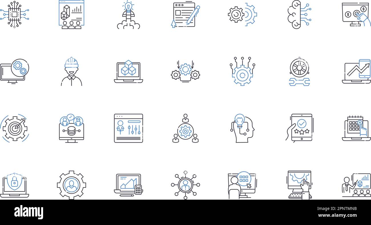 Information Security Line Icons Collection Encryption Firewall Vulnerability Malware