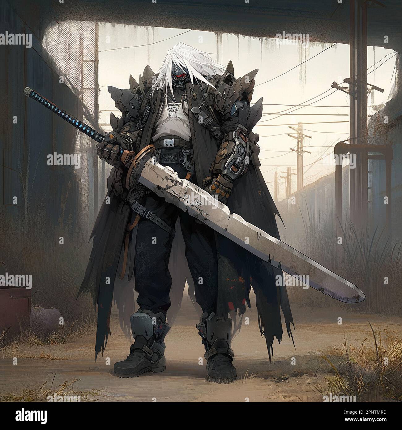 A character with a large two-handed sword Stock Photo - Alamy