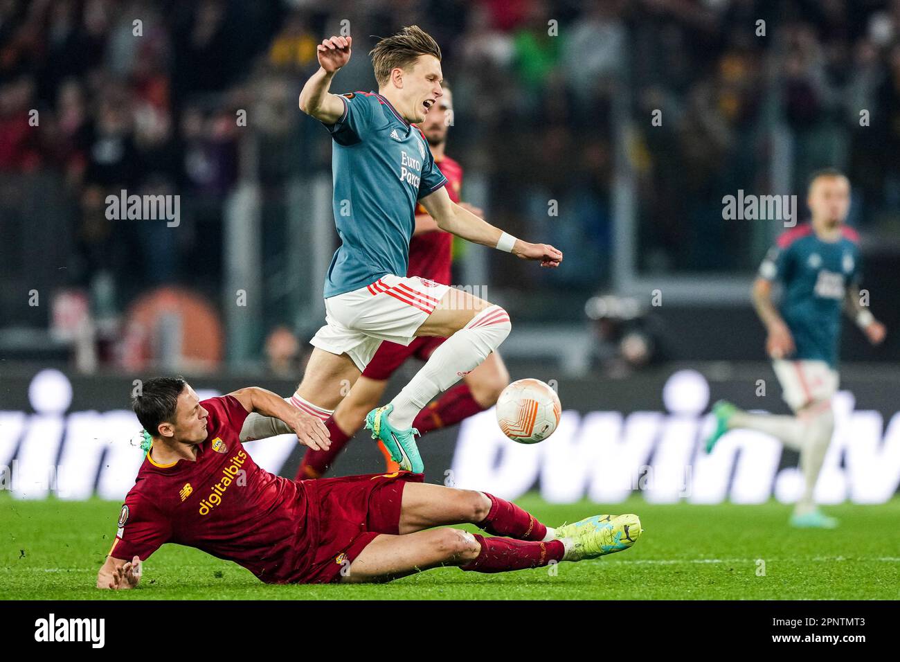 Rome, Italy. 20th Apr, 2023. Rome - Nemanja Matic of AS Roma, Marcus ...