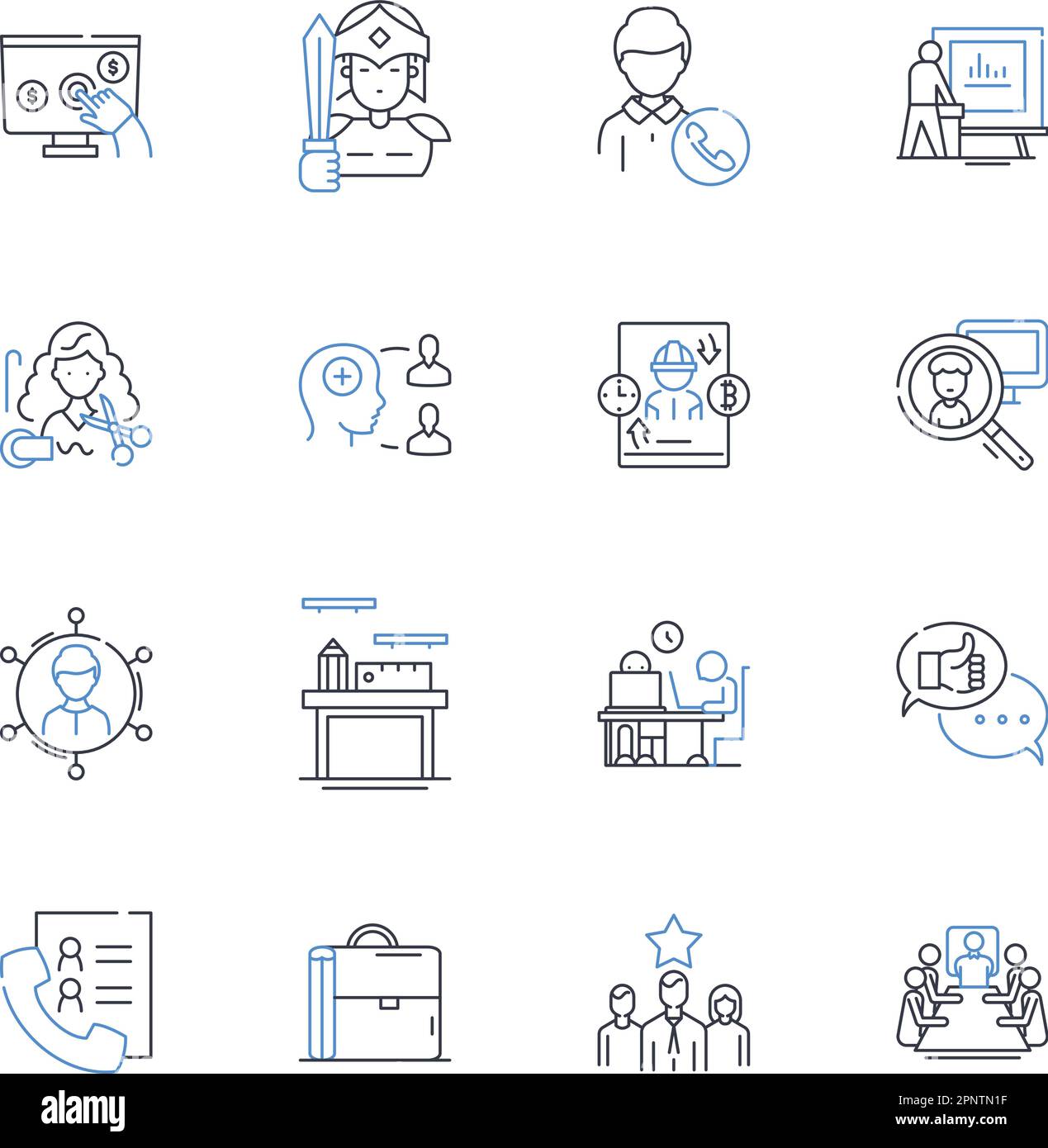 Task occupation line icons collection. Executive, Manager, Coordinator ...