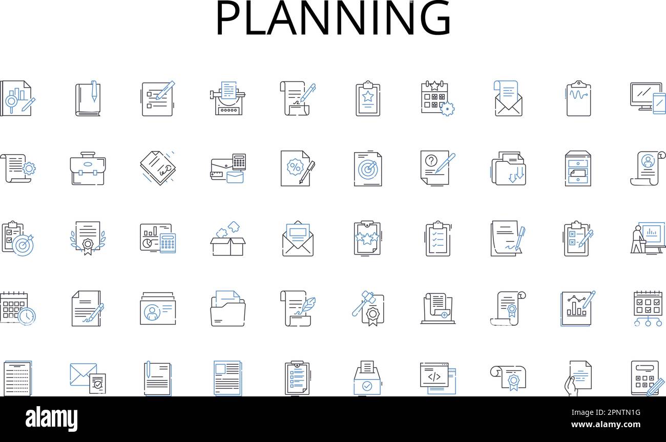 Planning line icons collection. Quirky, Unconventional, Whimsical ...