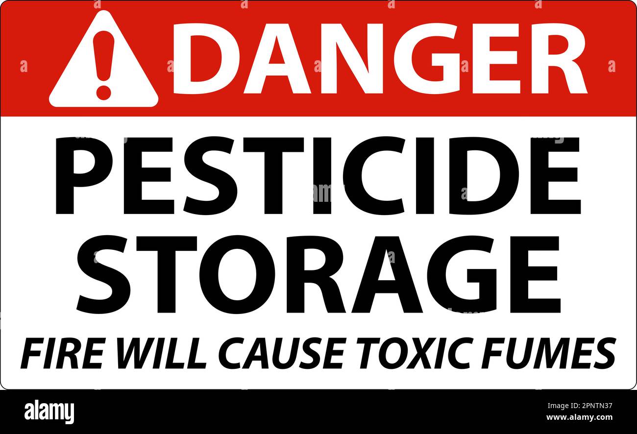 Danger Fire Will Cause Toxic Fumes Sign On White Background Stock ...