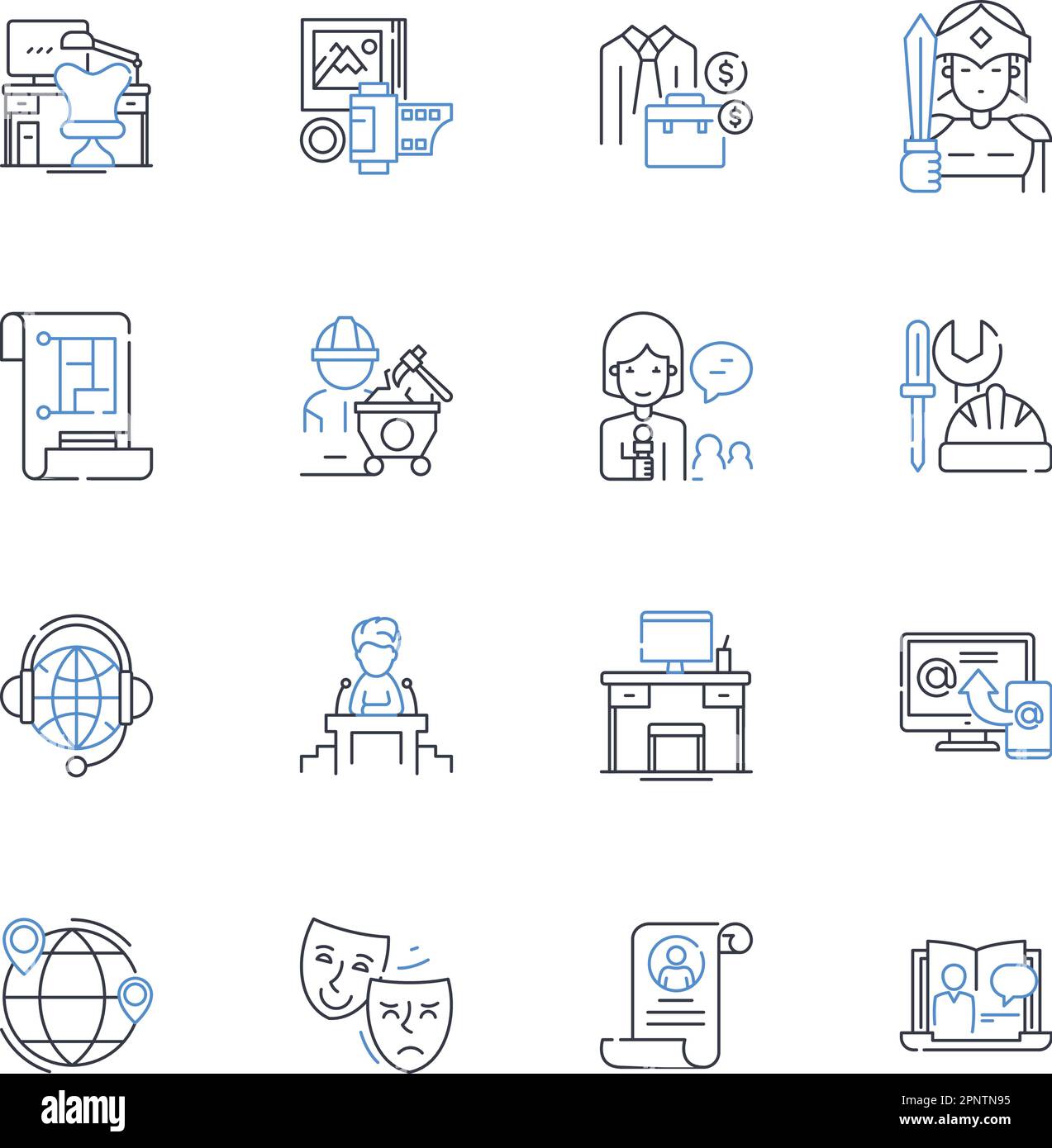 Graphic Designer line icons collection. Creativity, Adobe, Typography ...