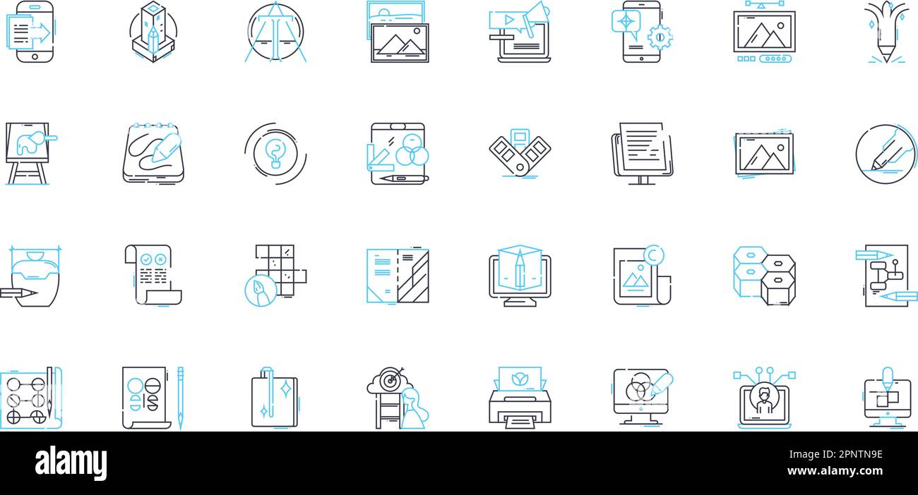 Visual market linear icons set. Aesthetics, Branding, Colors, Design ... Visual market linear icons set. Aesthetics, Branding, Colors, Design ...