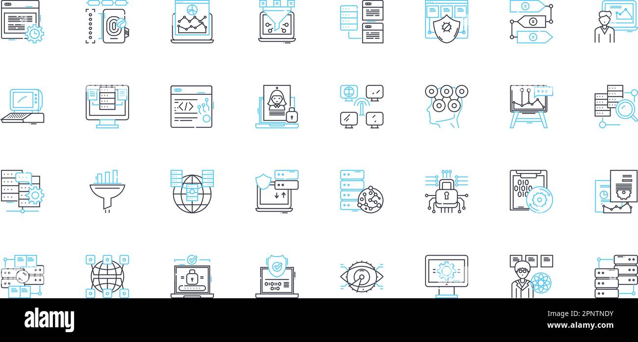 Profit maximization linear icons set. Efficiency, Expansion ...