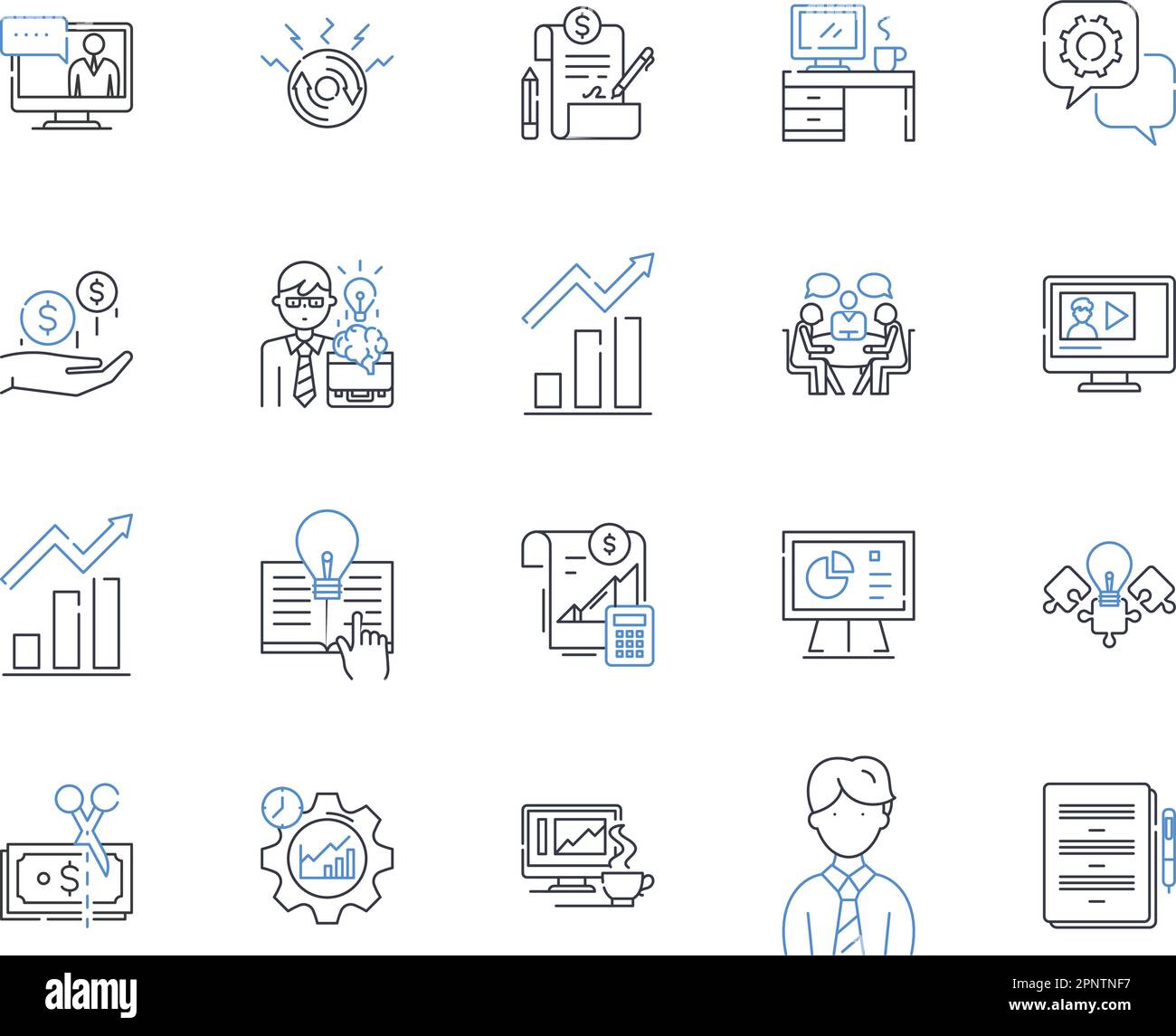 Exchange-traded funds line icons collection. Investment, Stock, Market, Portfolio ...