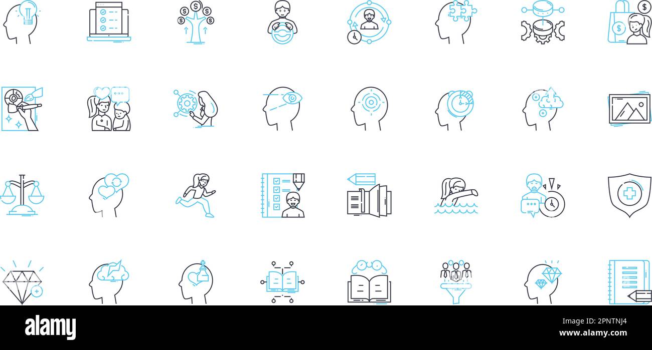 Revolutionary markets linear icons set. Innovation, Disruption ...