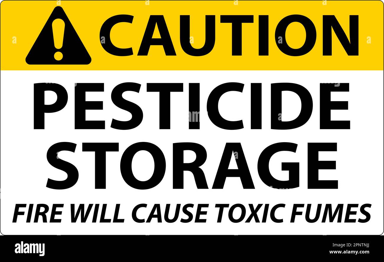 Caution Fire Will Cause Toxic Fumes Sign On White Background Stock ...