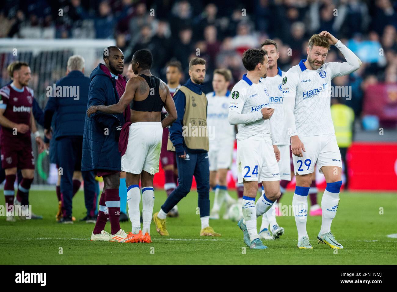 London, UK. 20th Apr, 2023. Gent's Sven Kums and Gent's Laurent ...