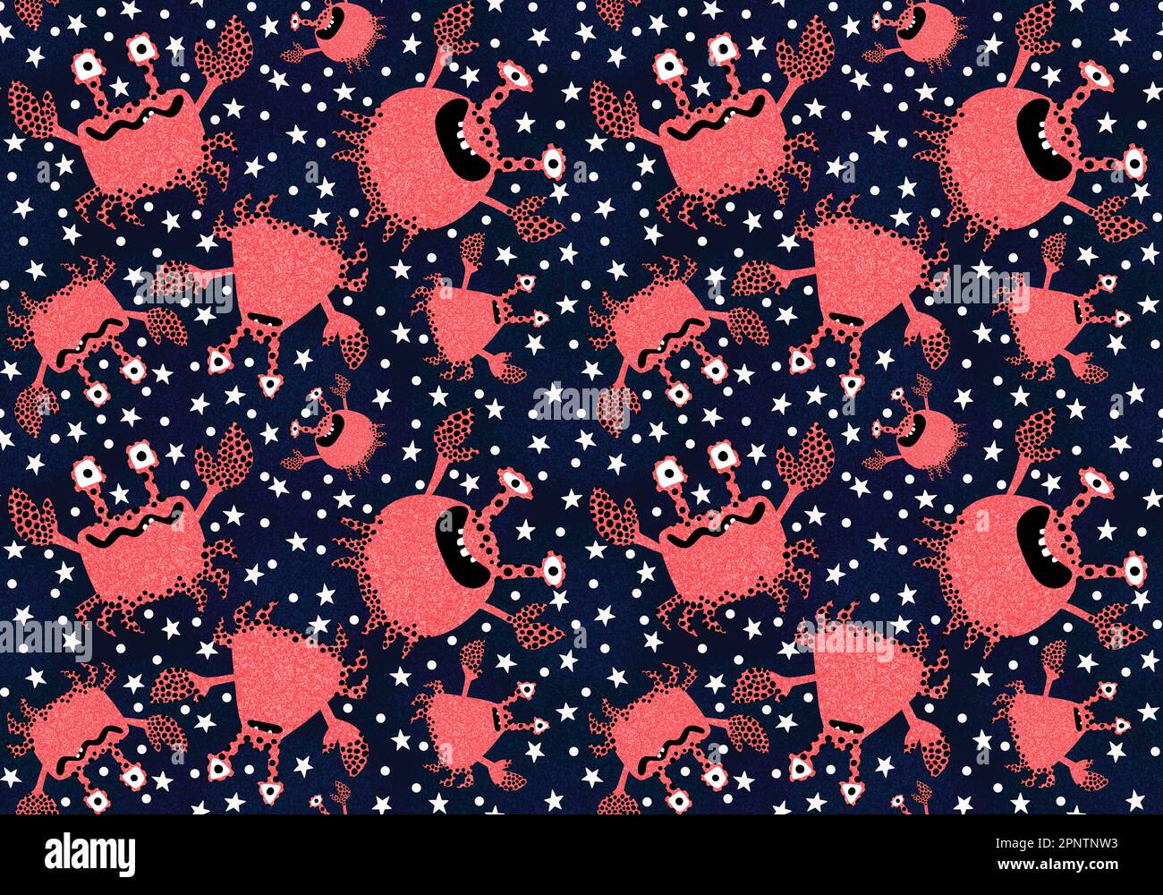 Cartoon summer animals seamless crabs pattern for fabrics and linens ...