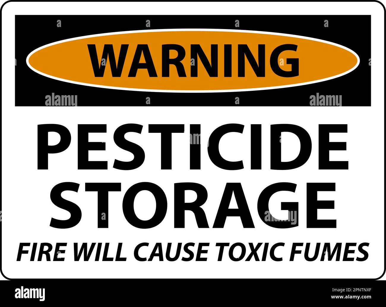 Warning Fire Will Cause Toxic Fumes Sign On White Background Stock ...